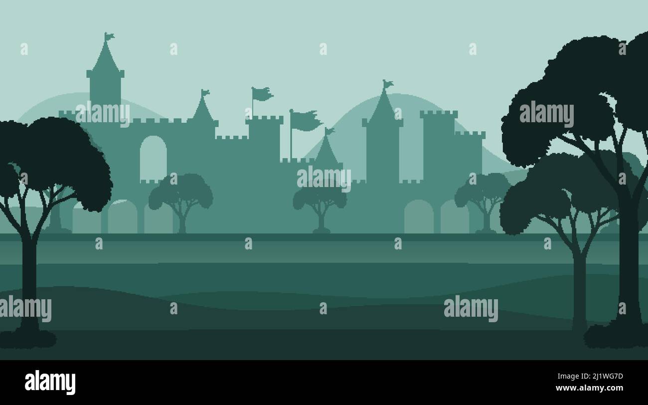Empty silhouette medieval background illustration Stock Vector Image ...