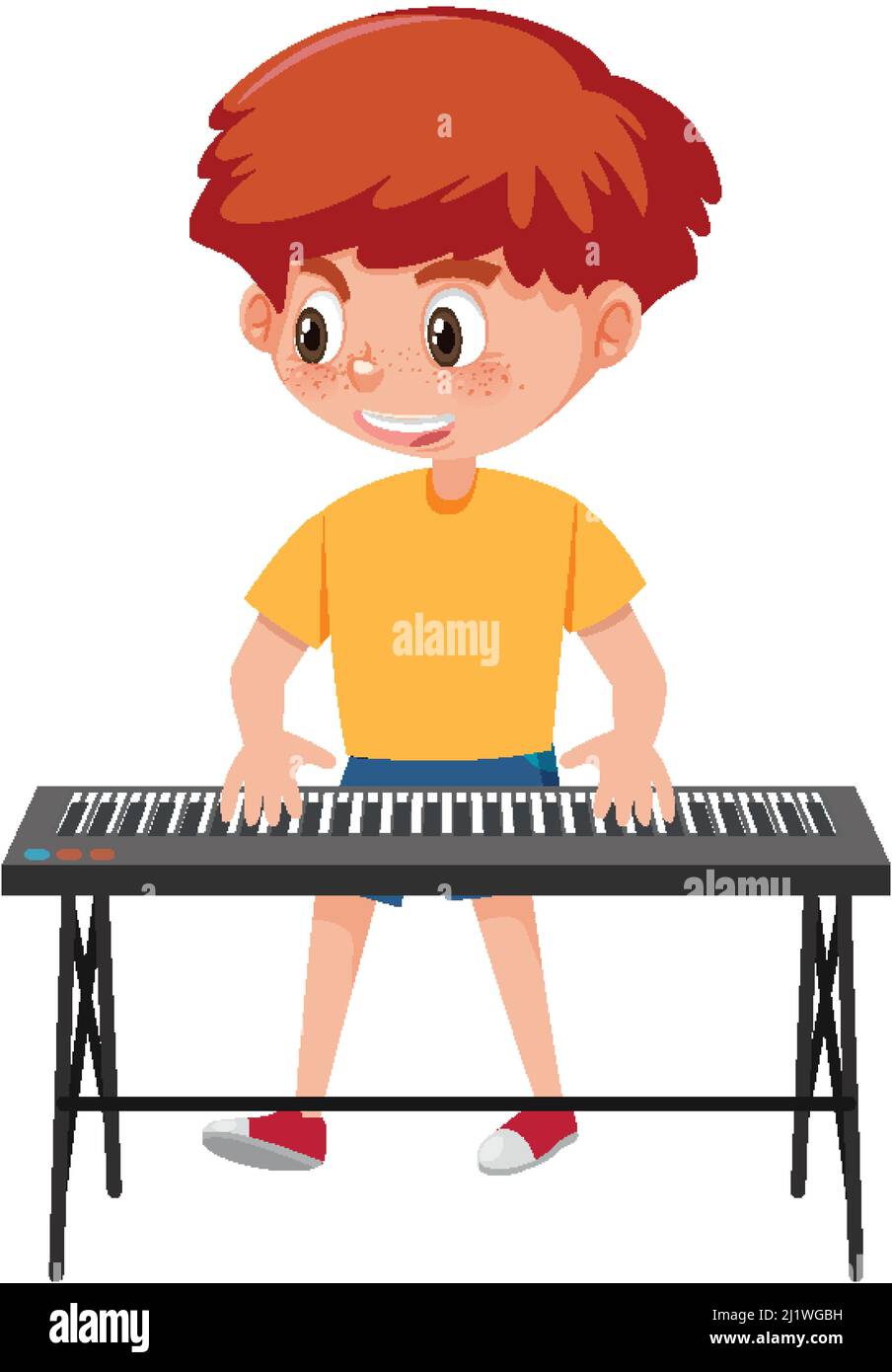 A boy playing electronic keyboard illustration Stock Vector Image & Art ...