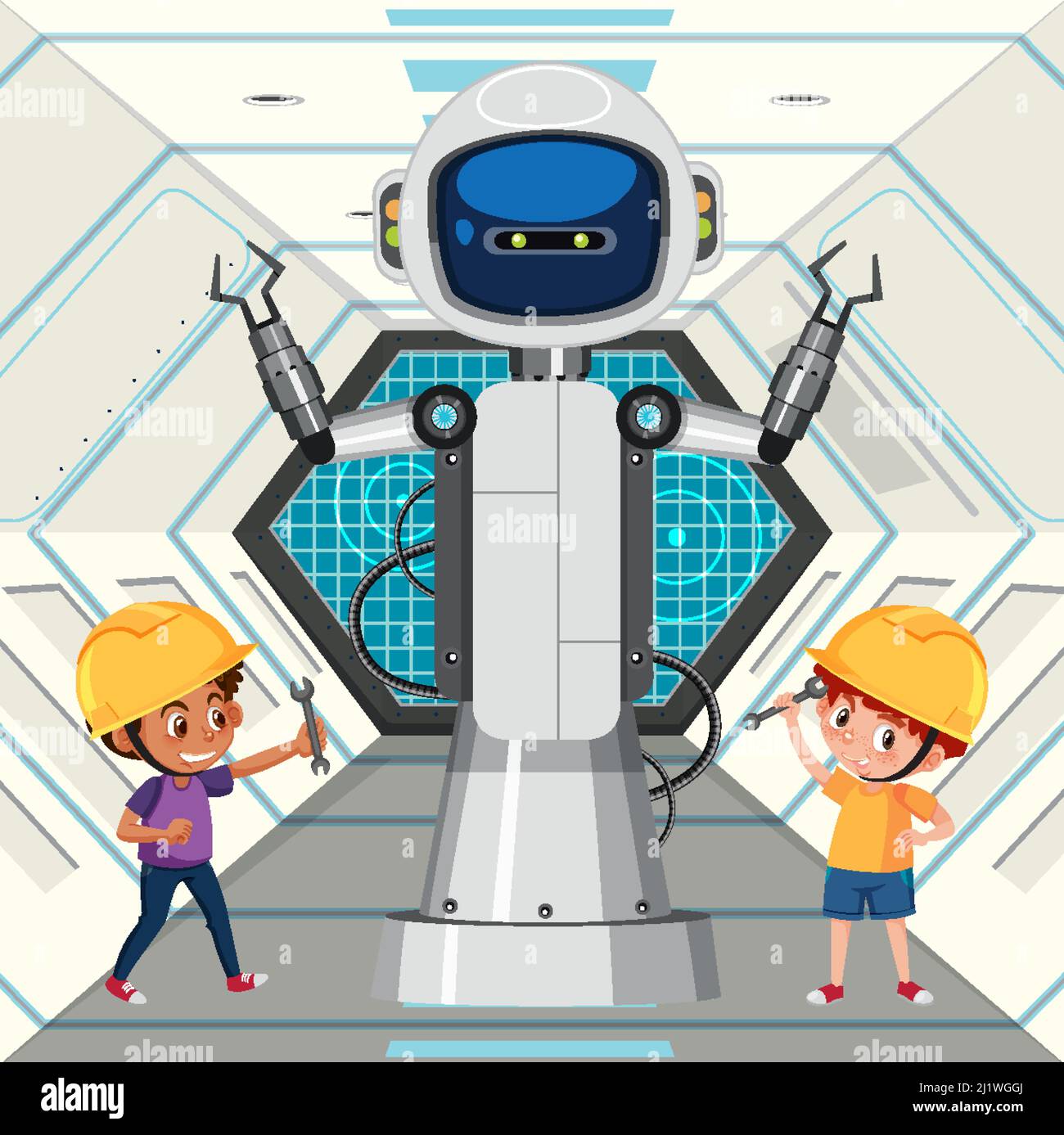 Concept of automation industry illustration Stock Vector Image & Art ...