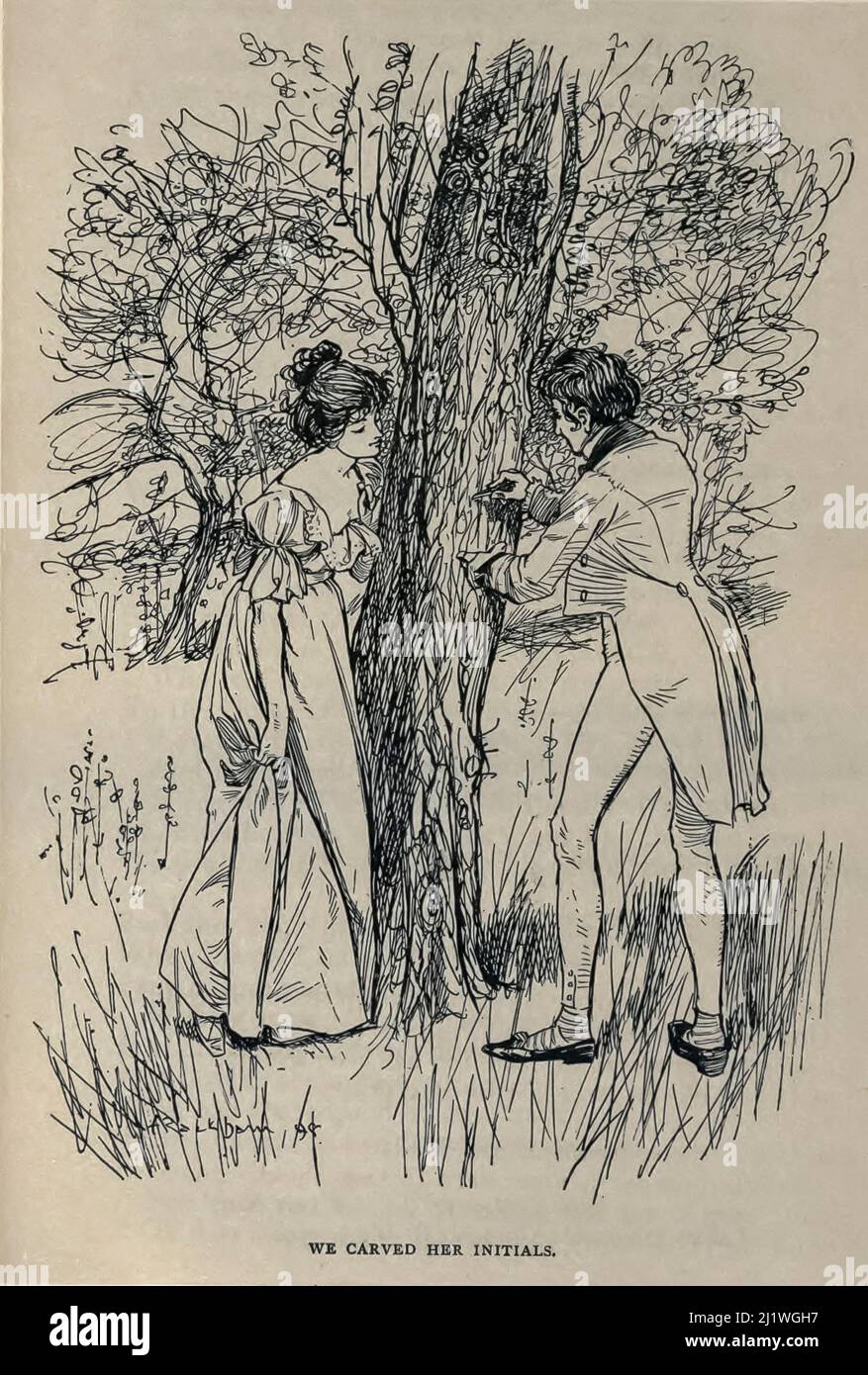 The Poplar We Carved Her Initials from the book ' The Ingoldsby legends ...