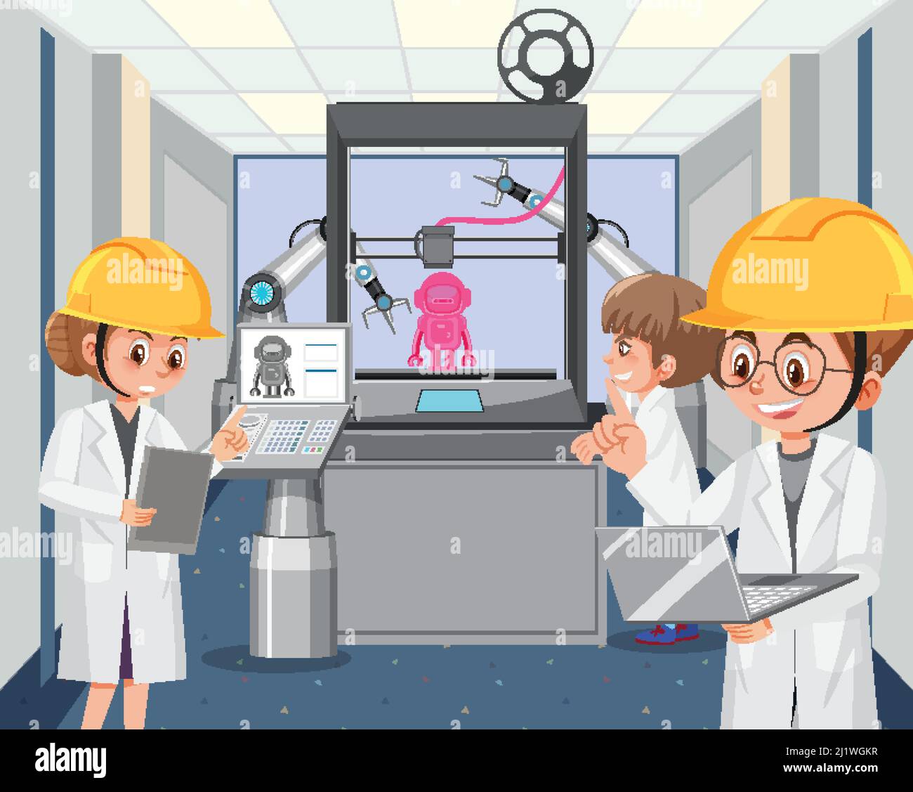 Robot automation industry concept illustration Stock Vector Image & Art ...