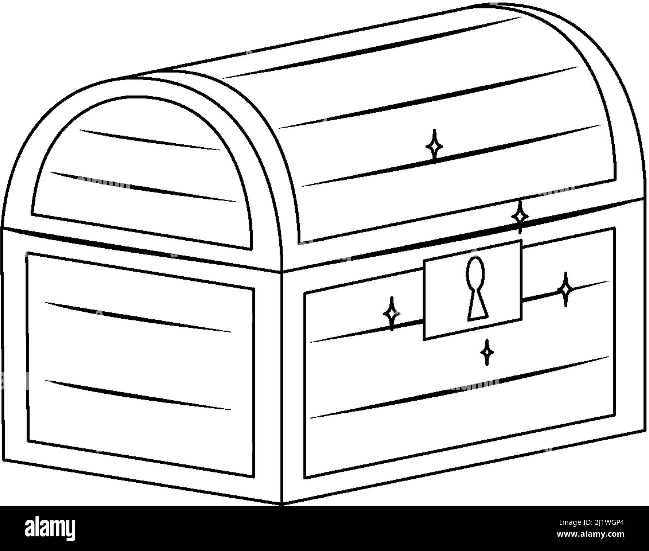 Chest box doodle outline for colouring illustration Stock Vector Image ...