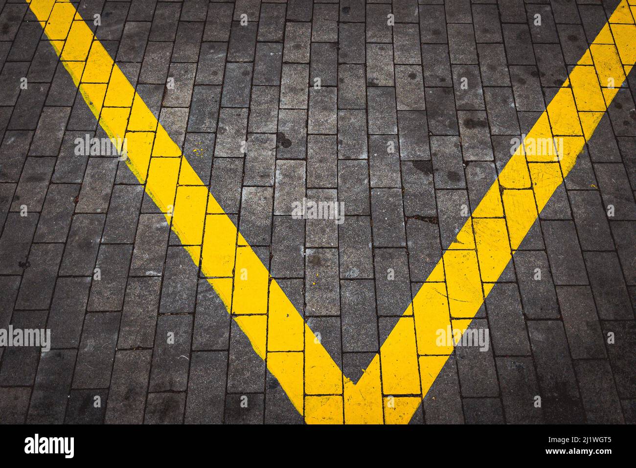 traffic signs painted on the street Stock Photo - Alamy