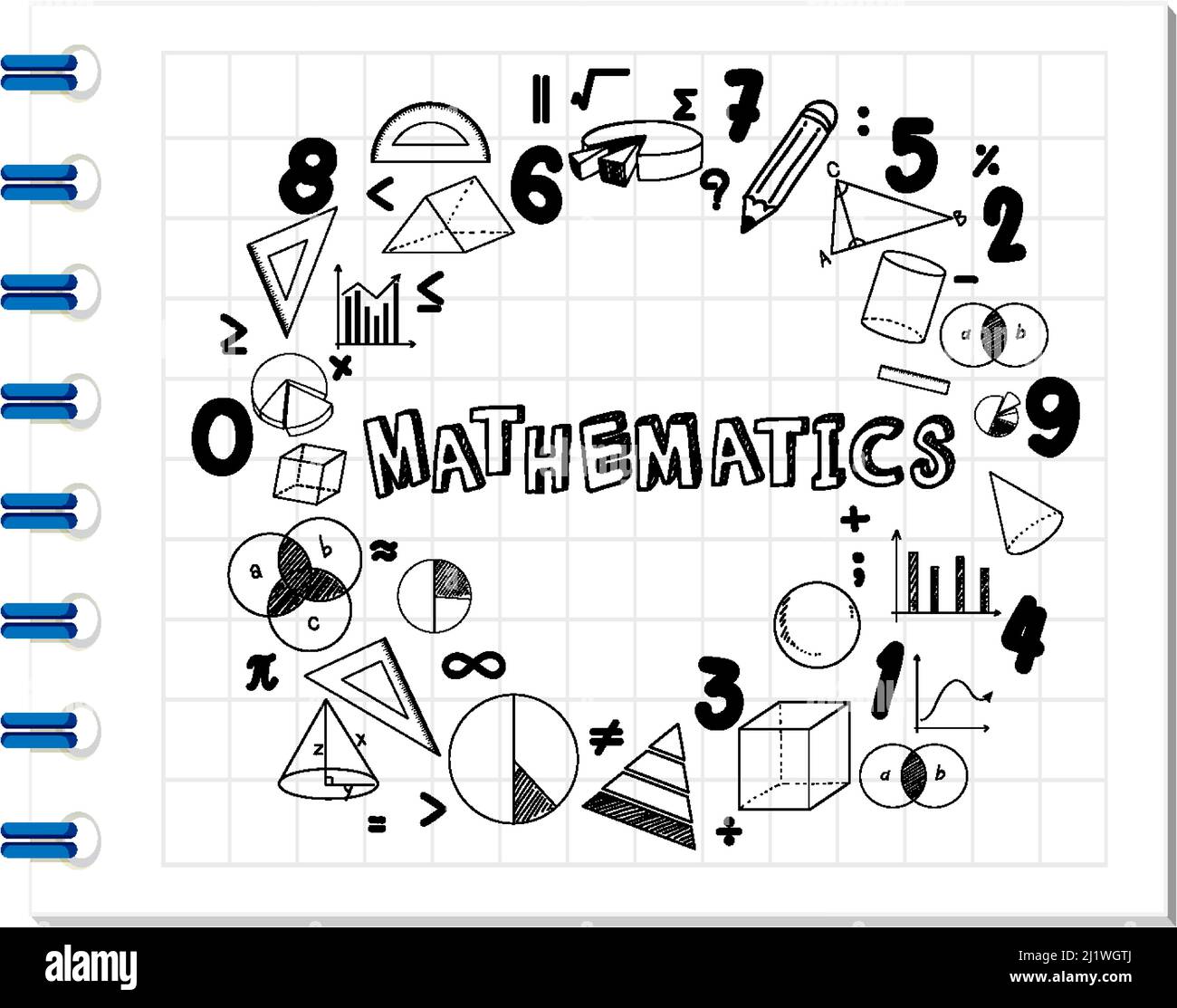 Doodle Math Formula With Mathematics Font On Notebook Illustration doodle-math-formula-with-mathematics-font-on-notebook-illustration