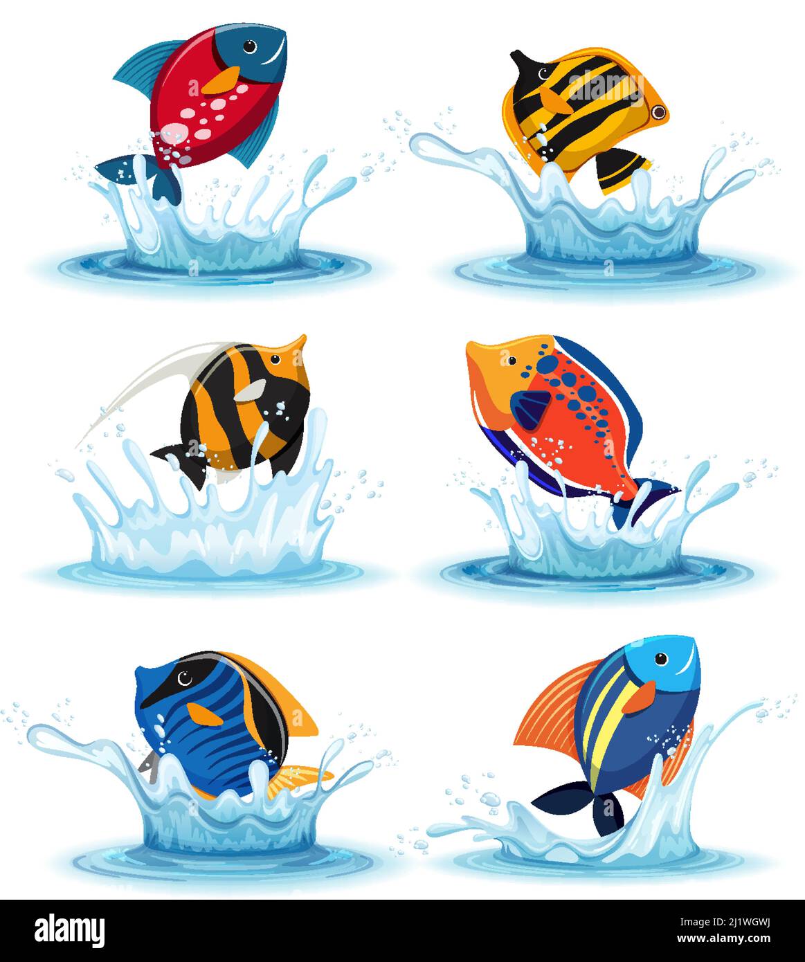 Set of different beautiful fishes illustration Stock Vector Image & Art ...