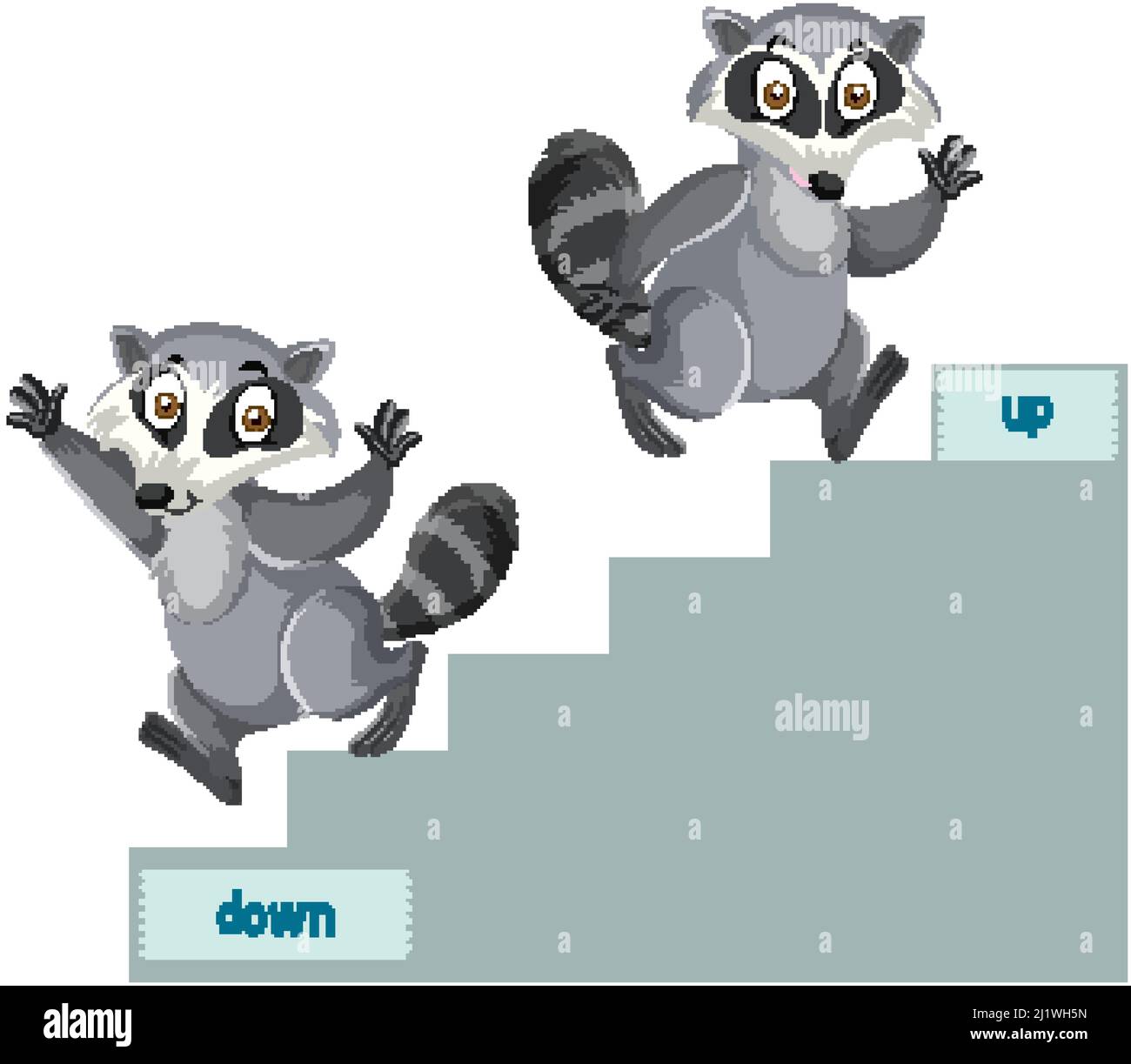 English prepositions of place for children illustration Stock Vector ...