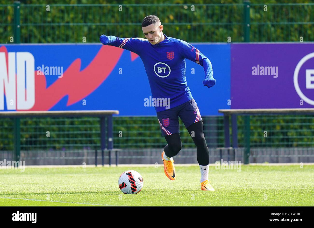 England's Phil Foden during a training session at the Hotspur Way ...