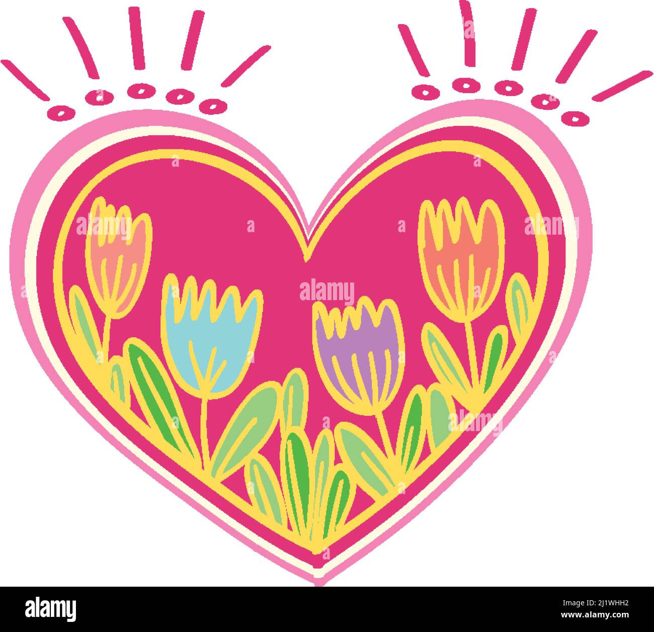 Heart in petals pink Stock Vector Images - Alamy