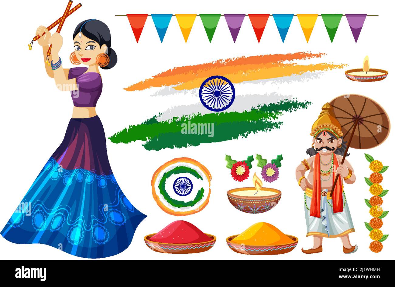 Set of Indian and other elements illustration Stock Vector Image & Art ...