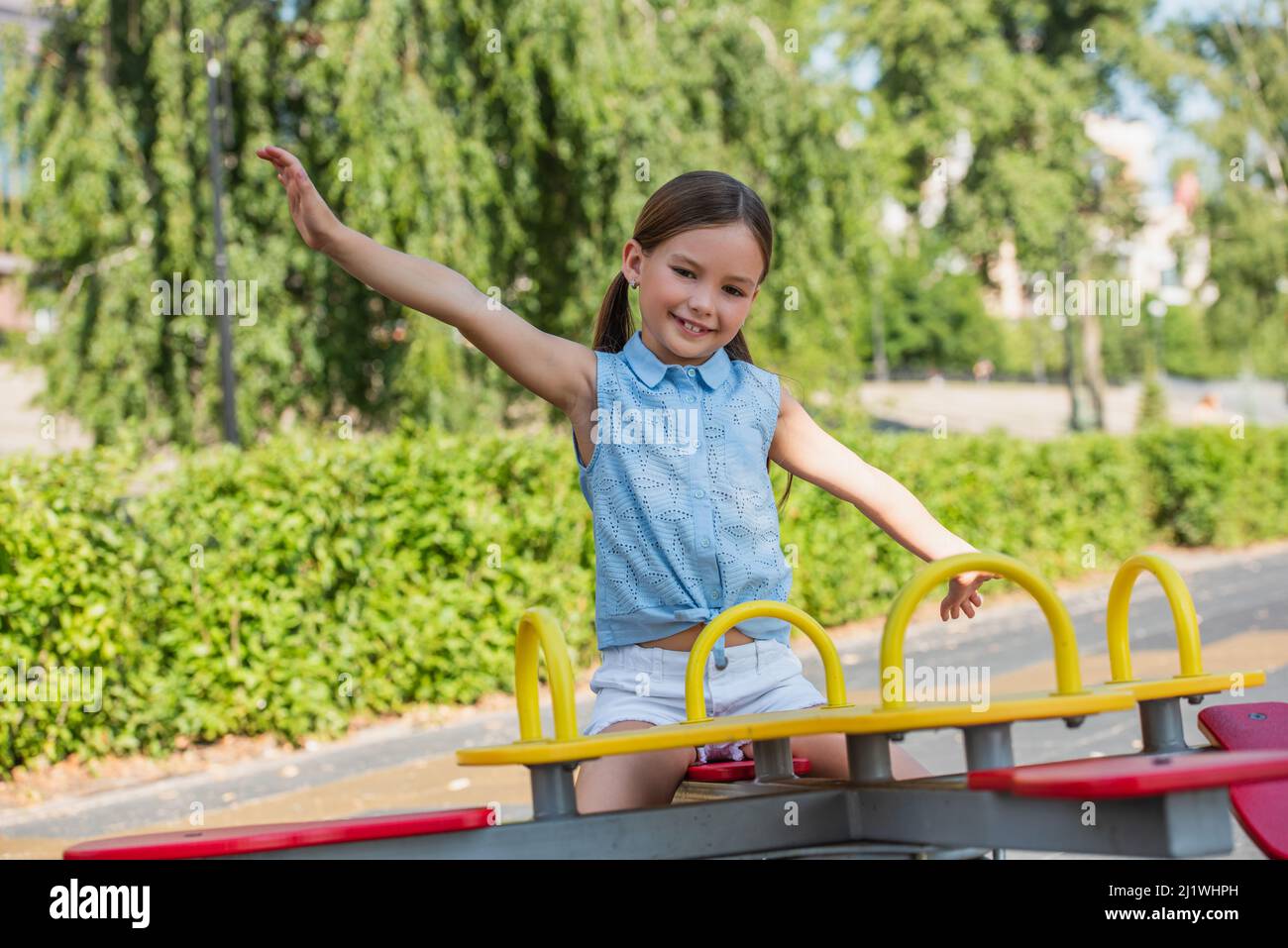 Seesaw adult and child hi-res stock photography and images - Alamy