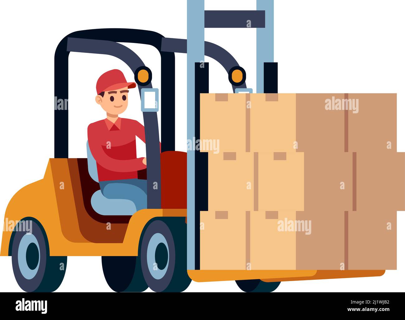 Warehouse forklift icon. Storage shipping logistic machine Stock Vector ...