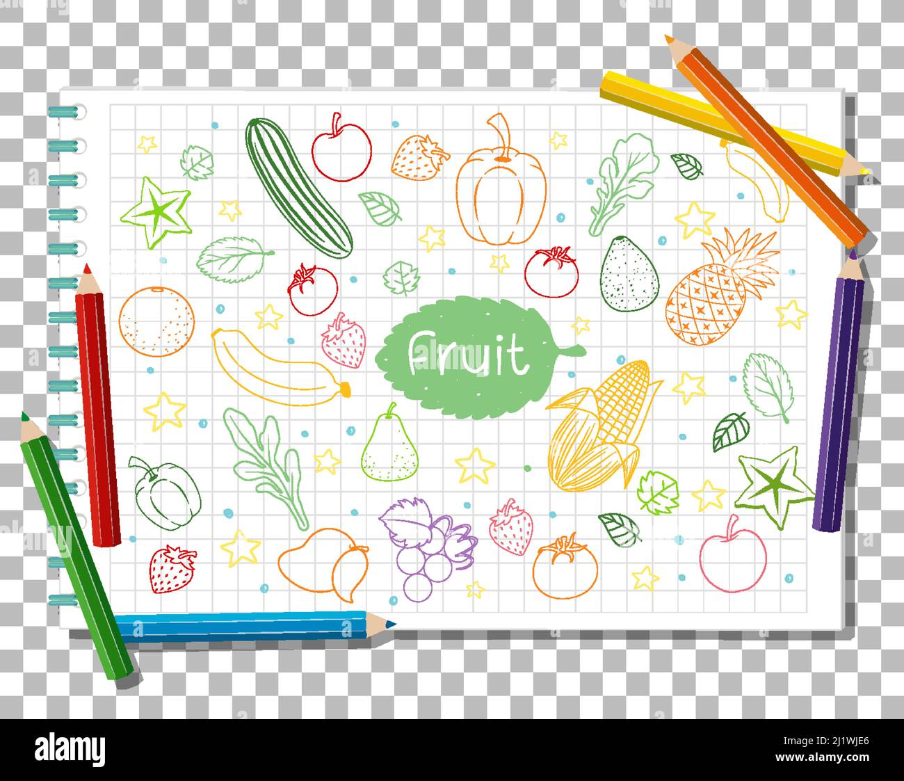 Hand drawn doodle of fruits illustration Stock Vector Image & Art - Alamy