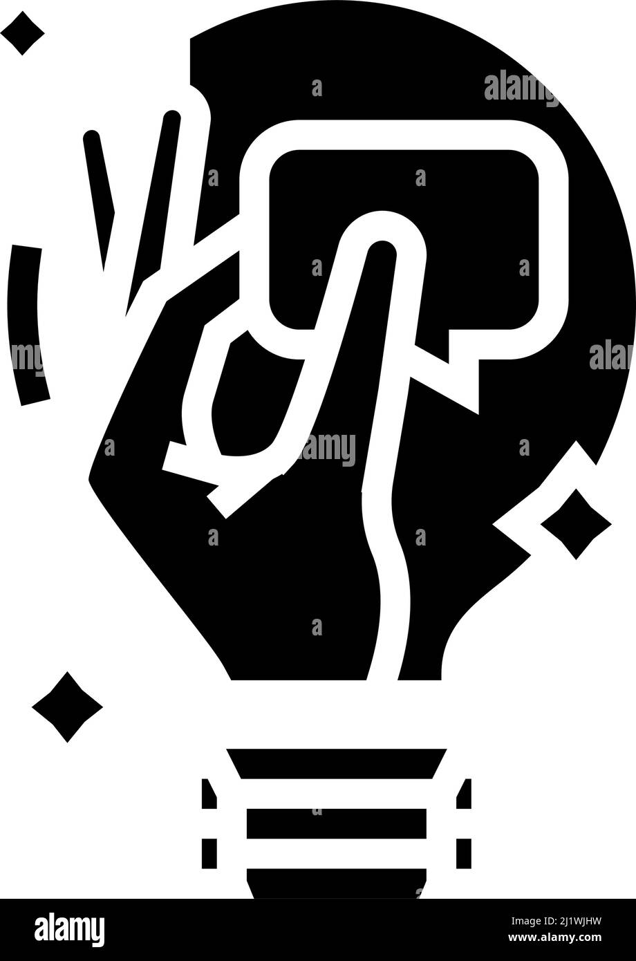 imagination light bulb glyph icon vector illustration Stock Vector ...