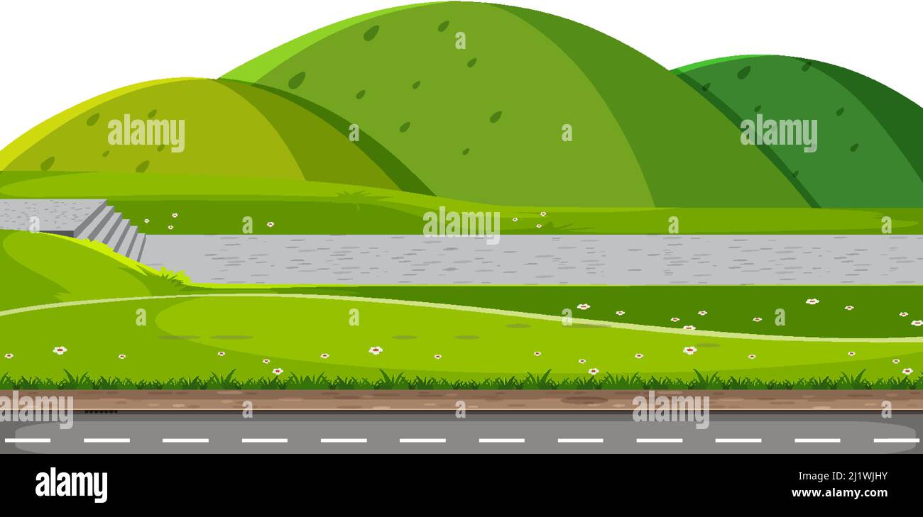 Nature mountain scene in cartoon style illustration Stock Vector Image ...