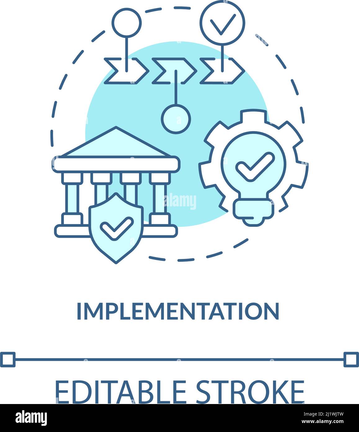 Implementation turquoise concept icon Stock Vector Image & Art - Alamy