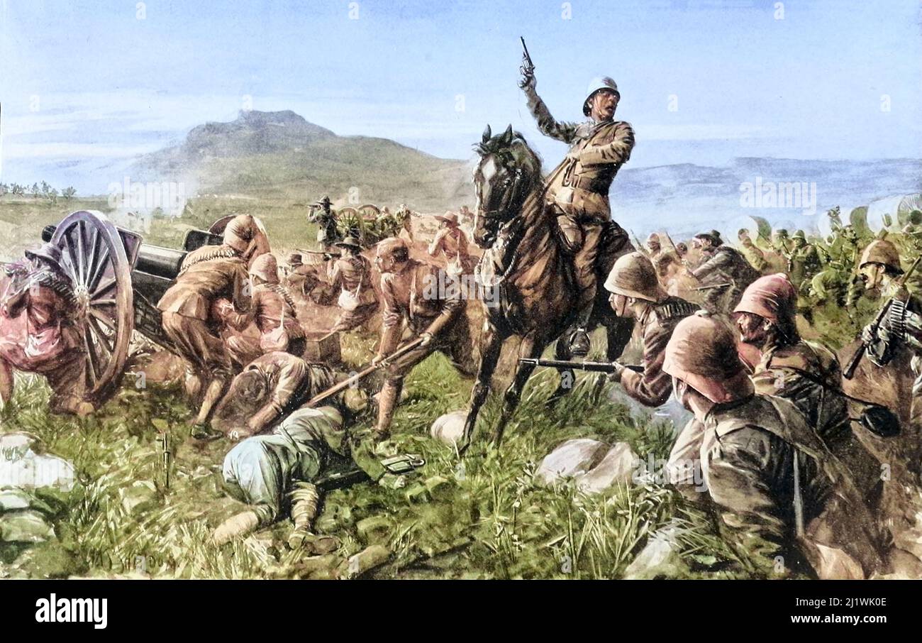 Machine coloured Lord Methuen Rallying his Broken Forces at Tweebosch ...
