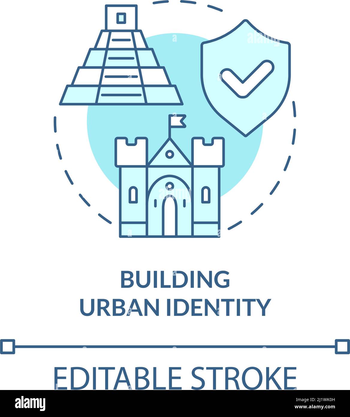 Building urban identity turquoise concept icon Stock Vector Image & Art ...