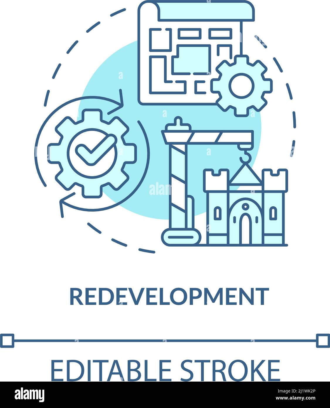 Redevelopment turquoise concept icon Stock Vector Image & Art - Alamy