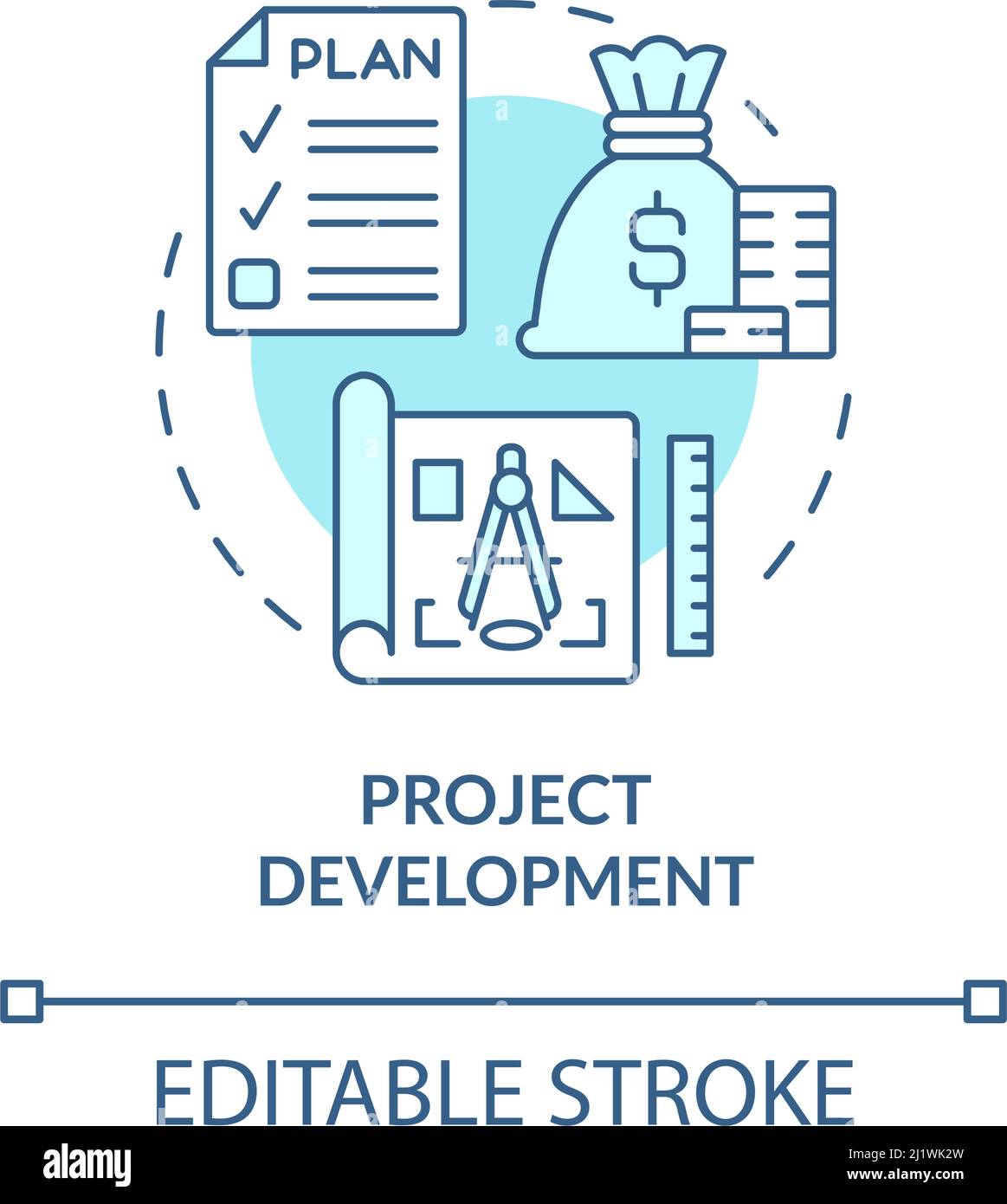 Project development turquoise concept icon Stock Vector Image & Art - Alamy