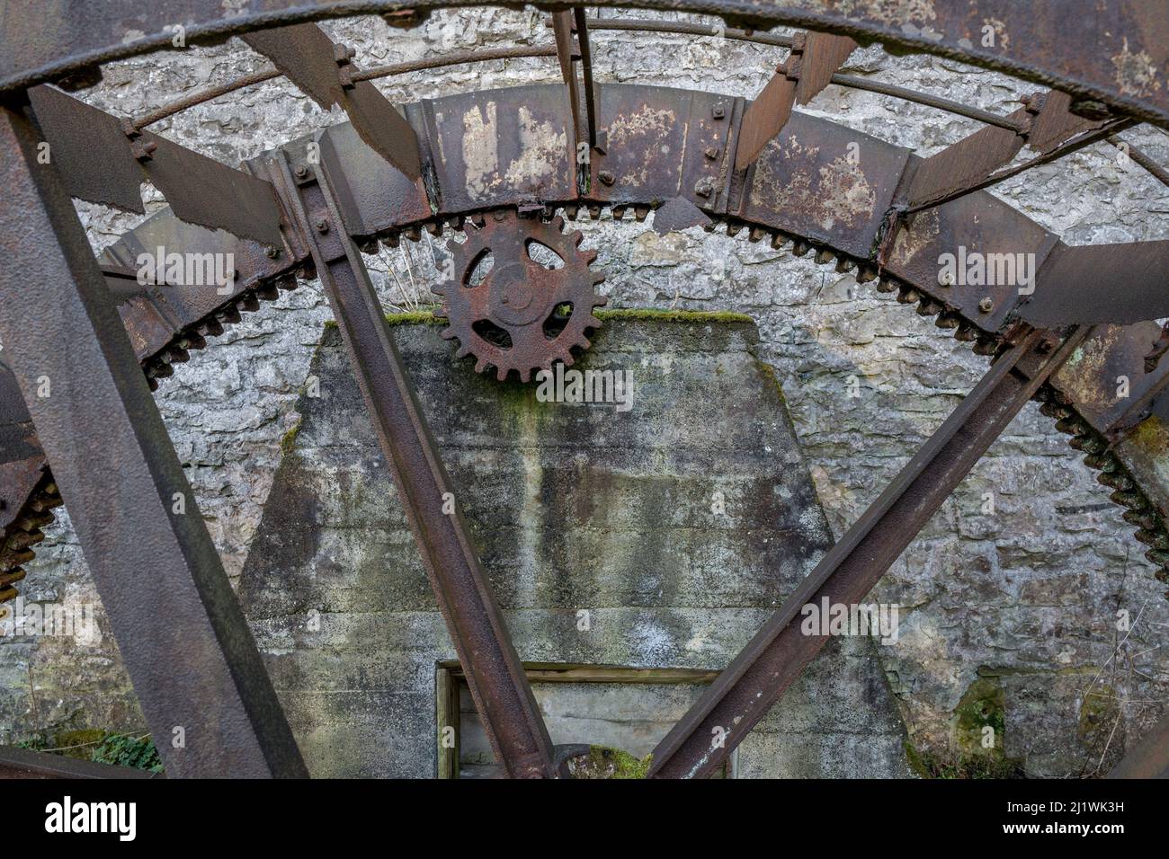 Derelict water powered mill, Ashford in the Water, Derbyshire, England ...