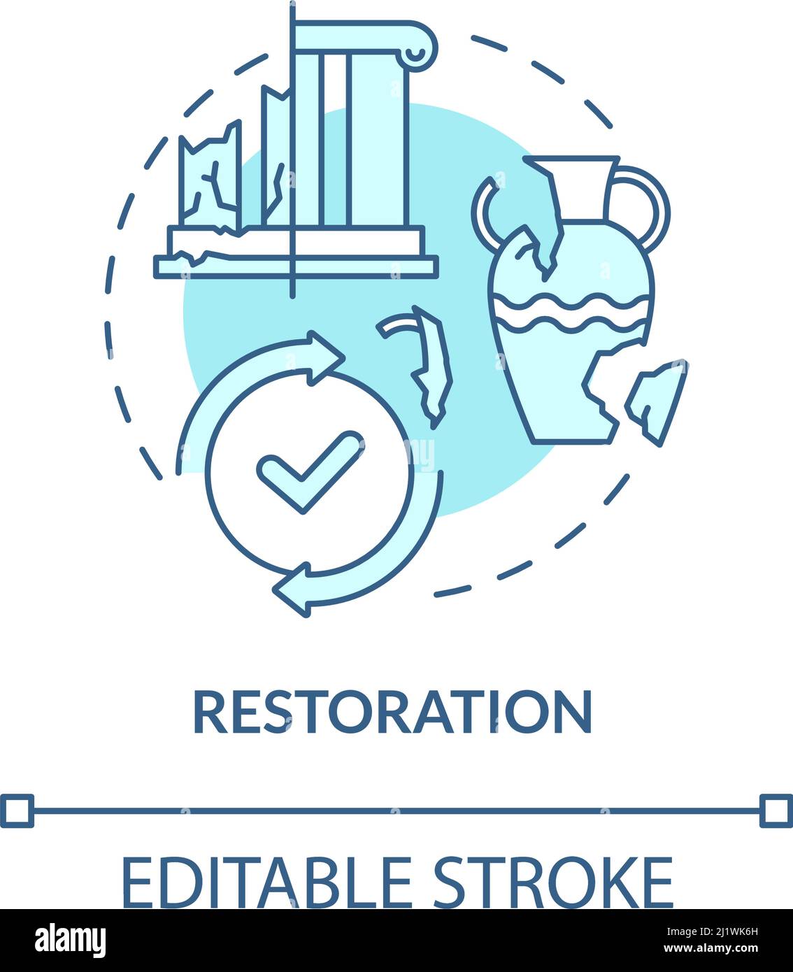 Restoration turquoise concept icon Stock Vector Image & Art - Alamy