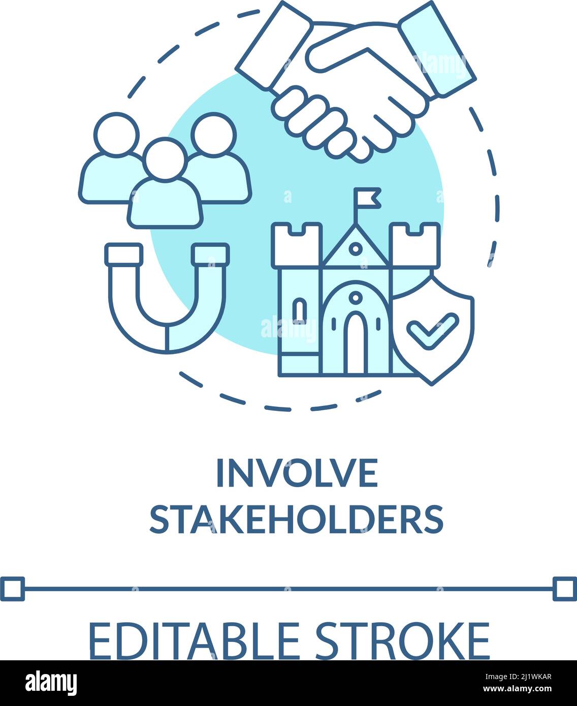 Involve stakeholders turquoise concept icon Stock Vector Image & Art ...