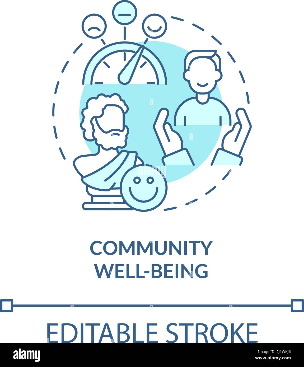 Community well-being turquoise concept icon Stock Vector Image & Art ...