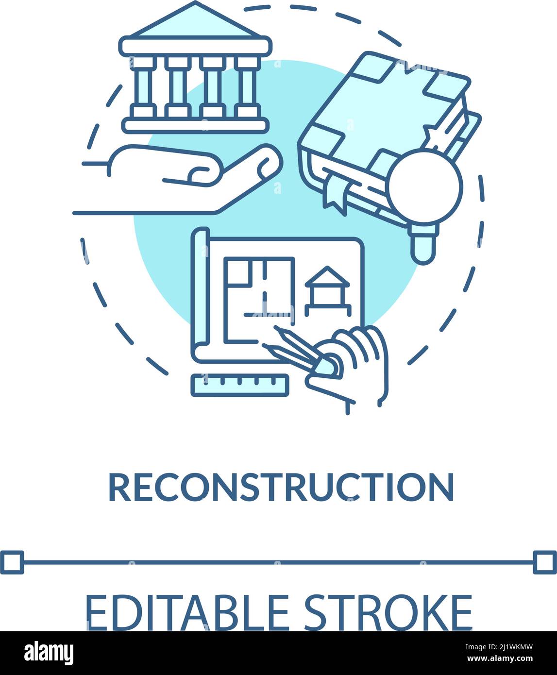 Reconstruction turquoise concept icon Stock Vector Image & Art - Alamy