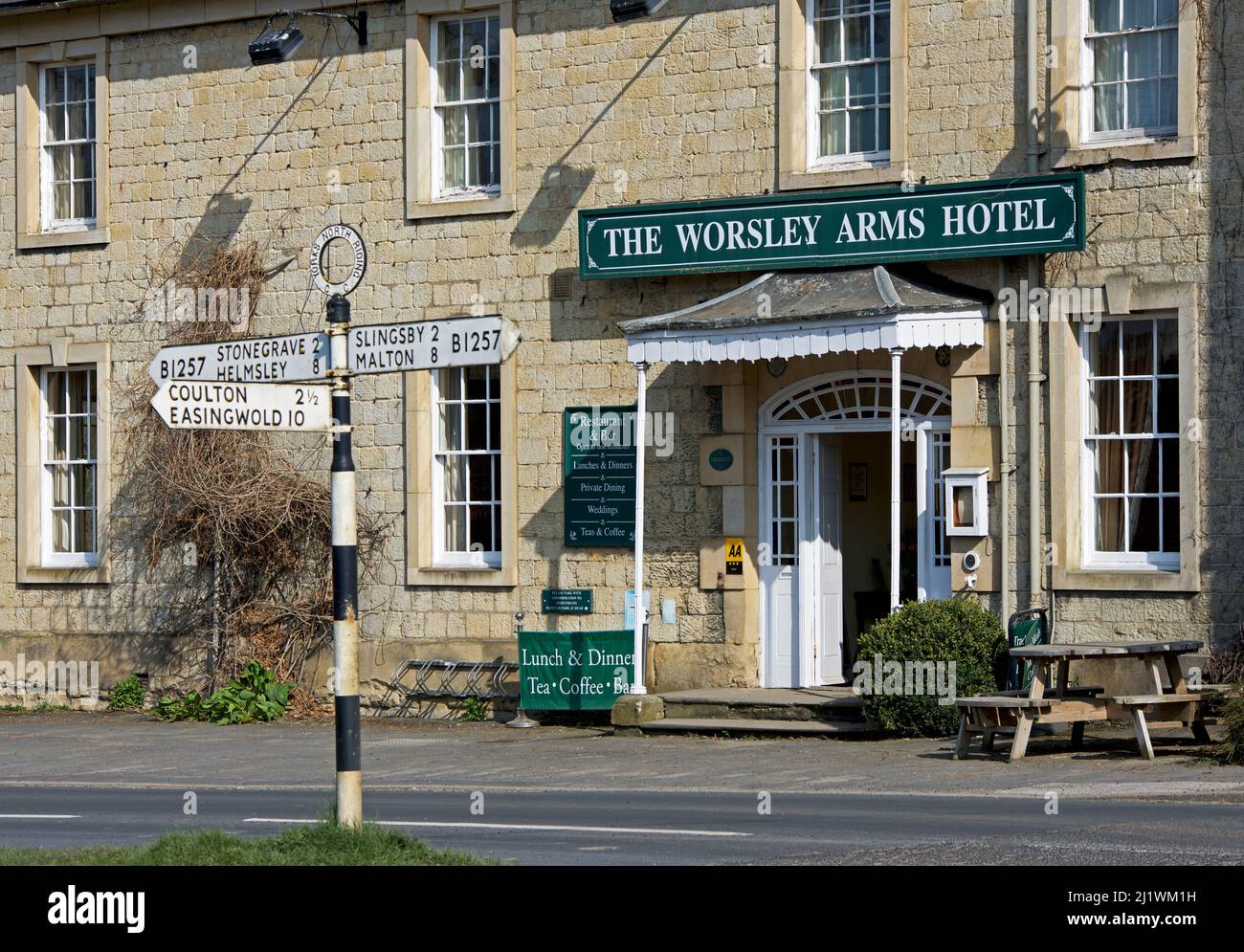 The Worsley Arms Hotel in Hovingham, North Yorkshire, England UK Stock ...