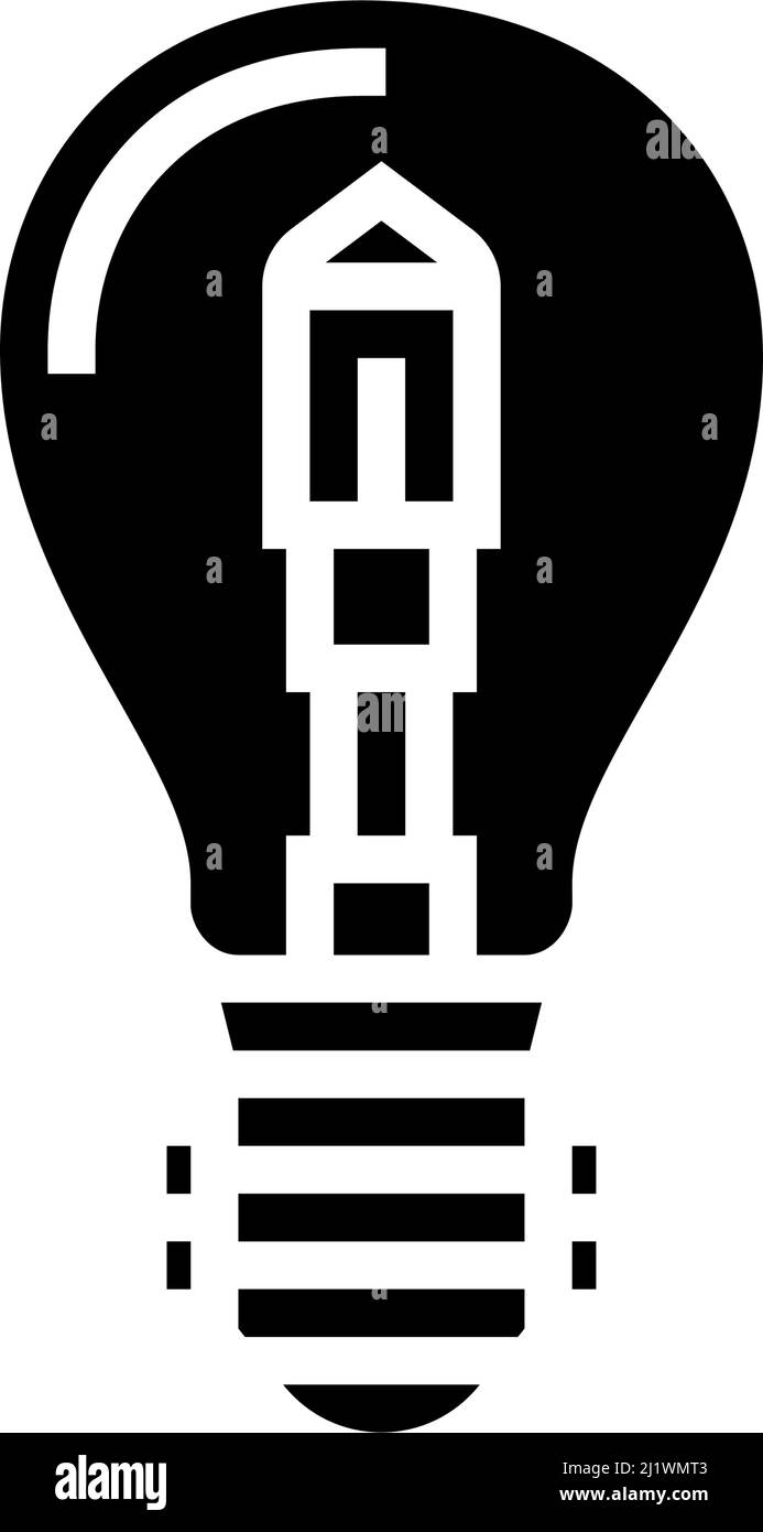 halogen light bulb glyph icon vector illustration Stock Vector Image & Art - Alamy