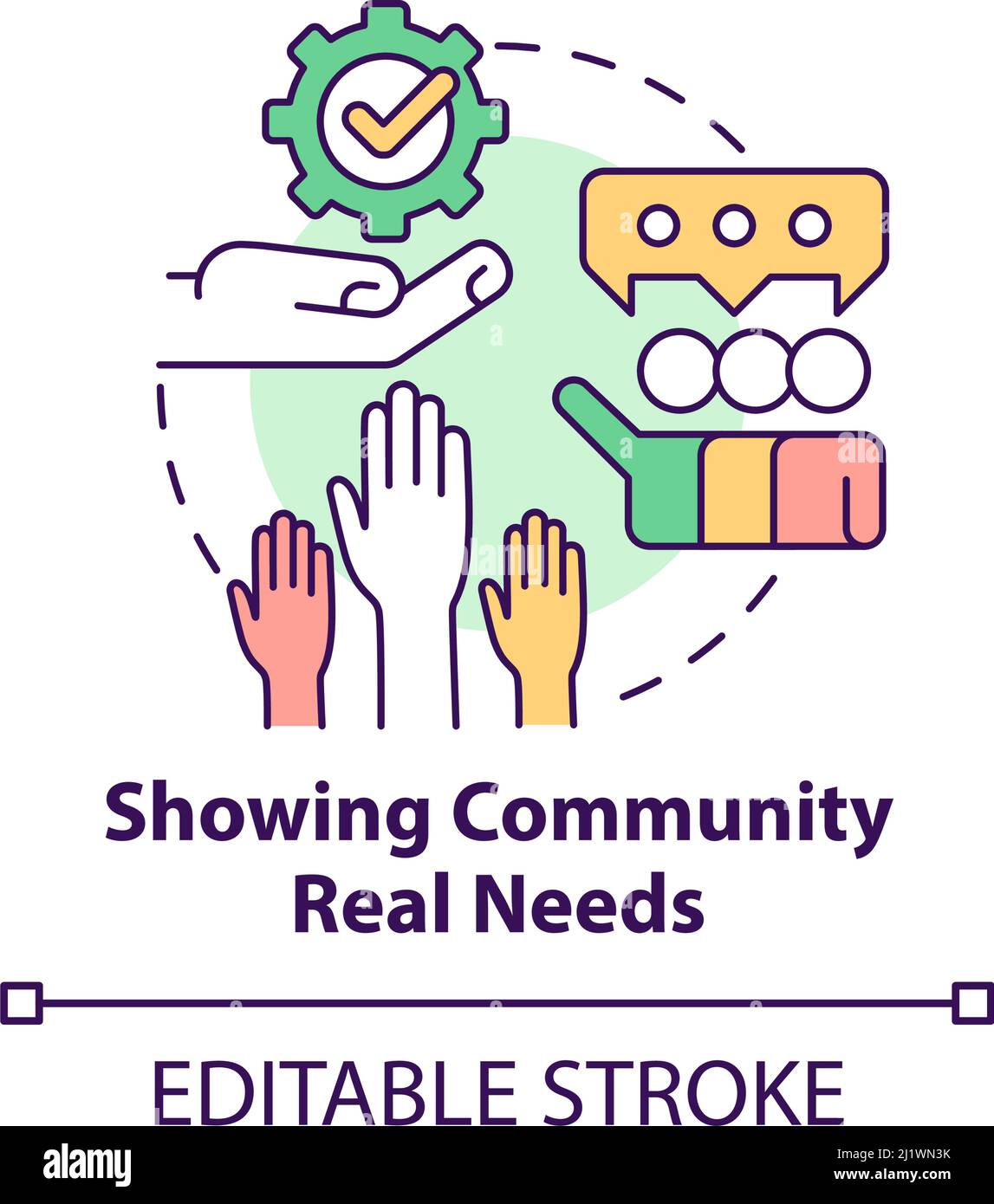 Showing community real needs concept icon Stock Vector Image & Art - Alamy