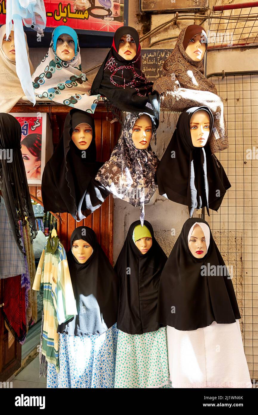 Syria. Damascus. Traditional shawls Stock Photo - Alamy