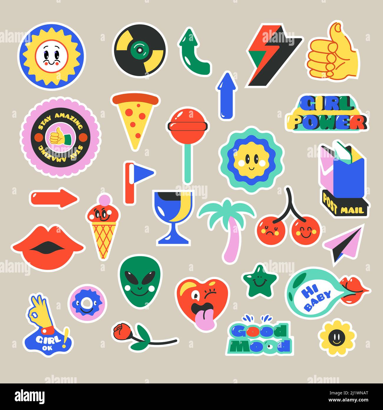 Stickers and icons for social media and chatting Stock Vector Image ...