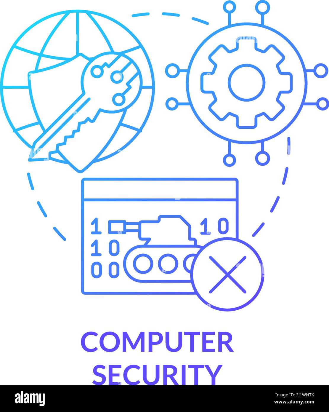 Computer security blue gradient concept icon Stock Vector Image & Art - Alamy
