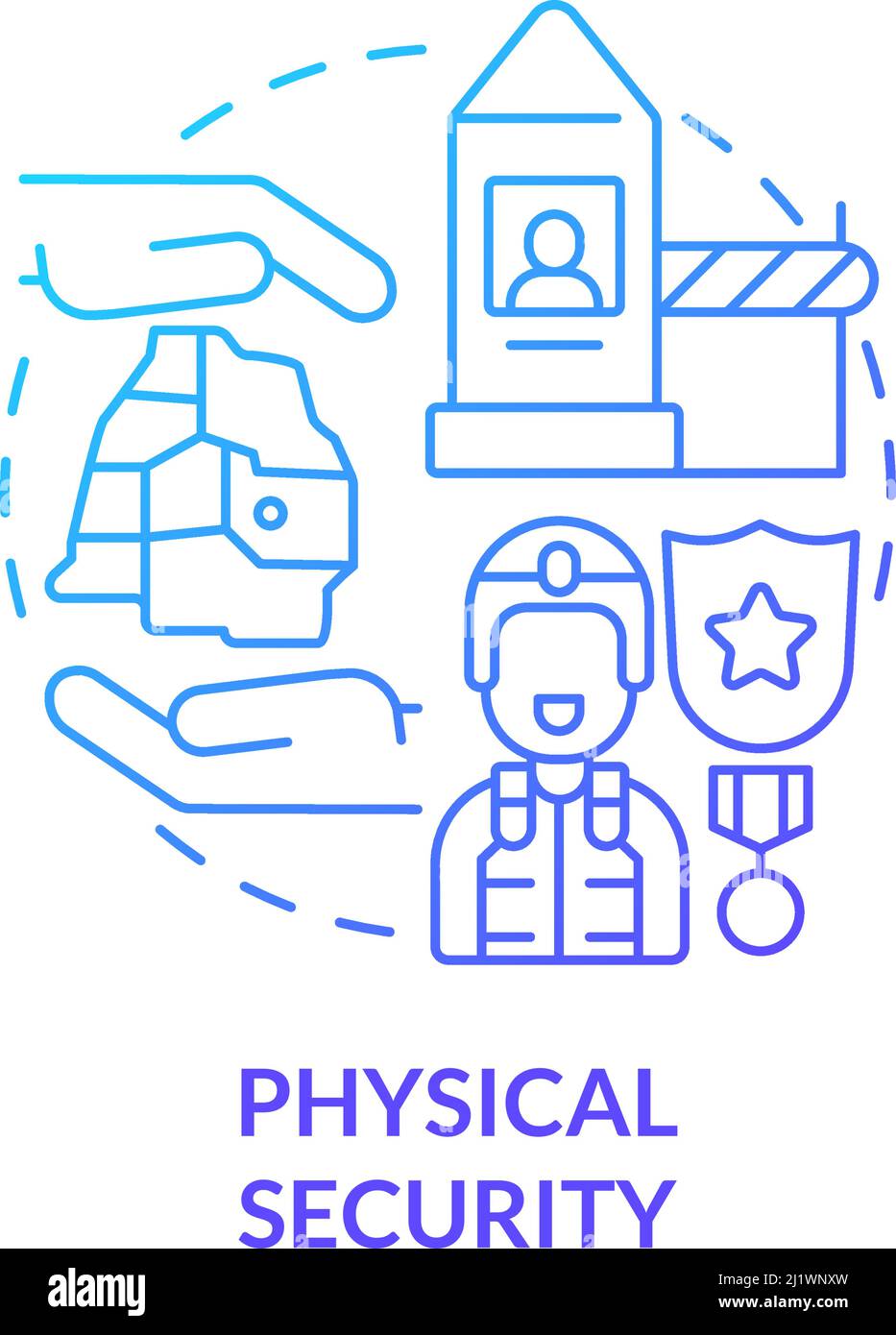 Physical security blue gradient concept icon Stock Vector Image & Art ...