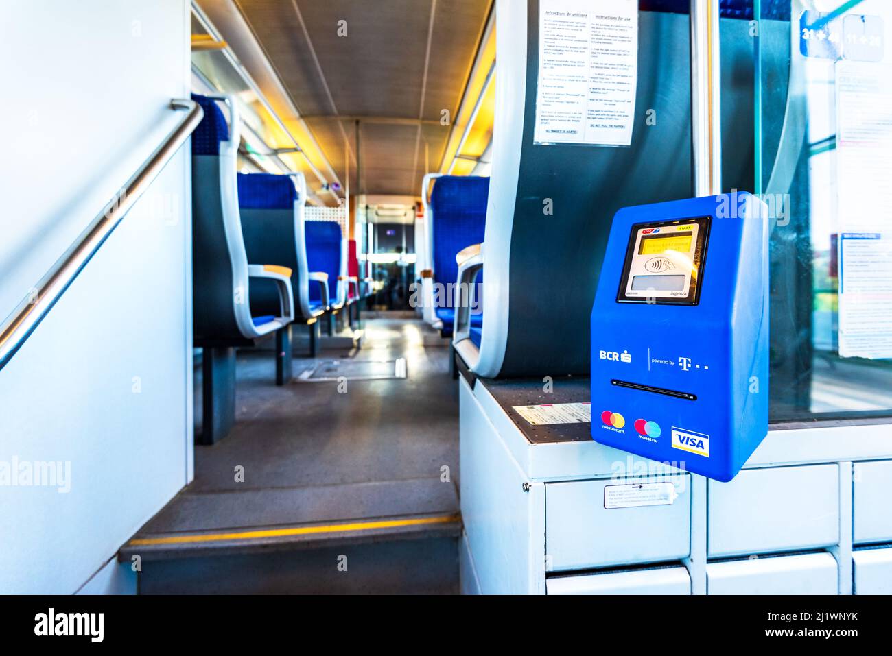 Bucharest, Romania - September 4, 2021: Ticket machine inside Henri ...