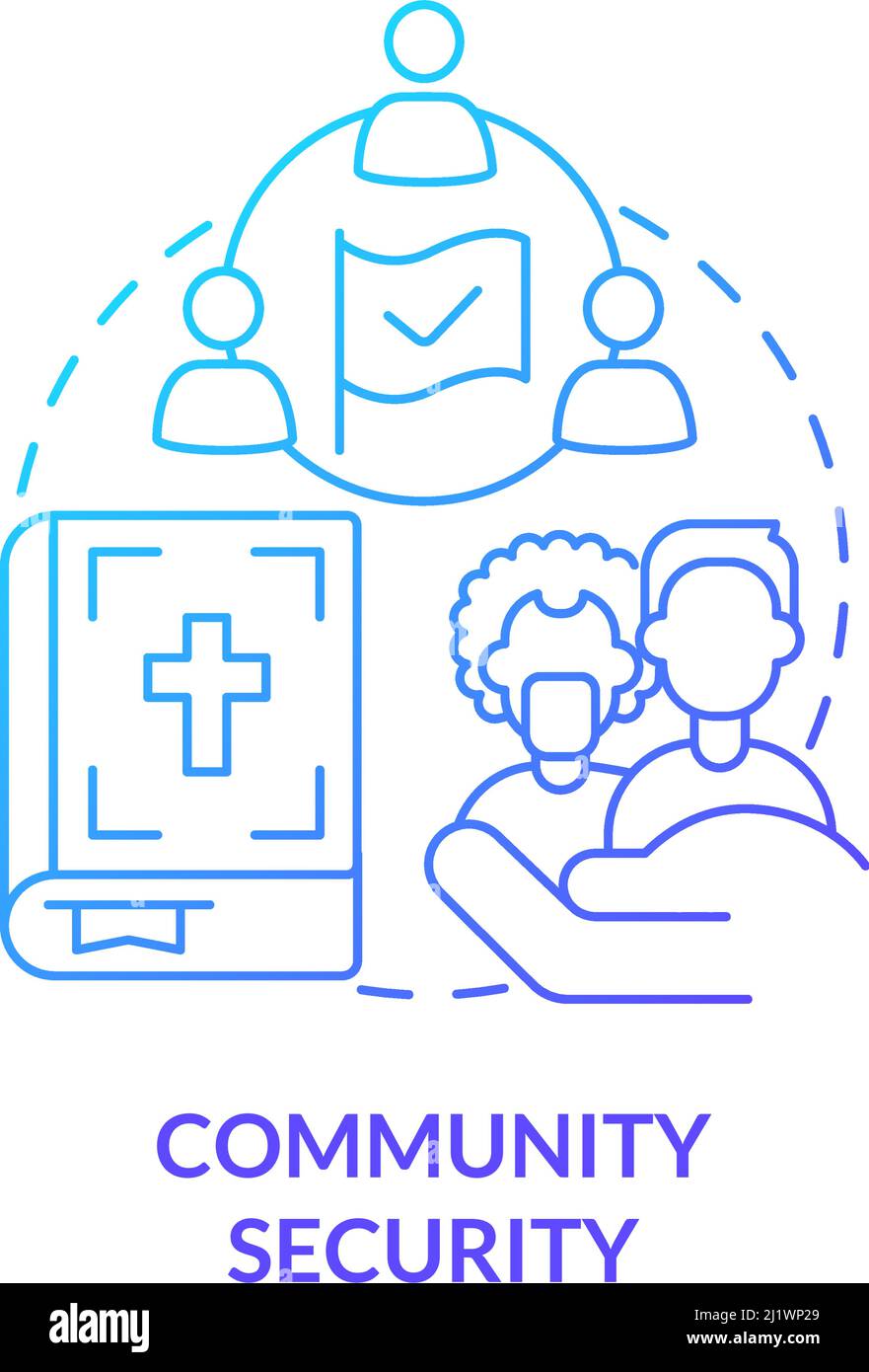 Community security blue gradient concept icon Stock Vector Image & Art ...