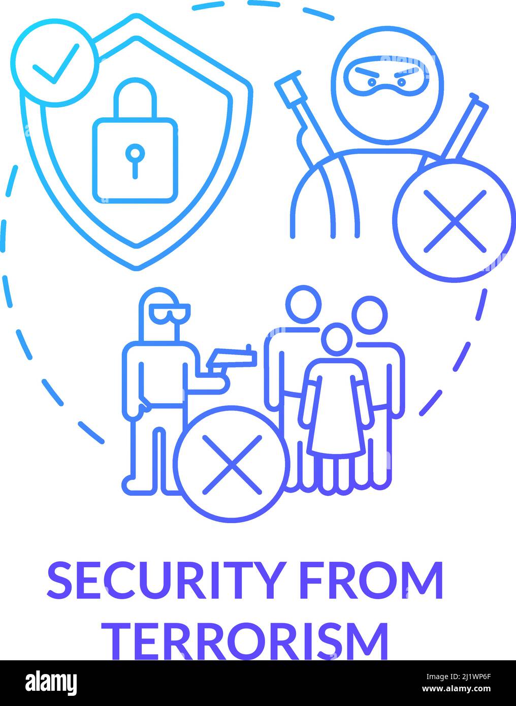 Security from terrorism blue gradient concept icon Stock Vector Image ...