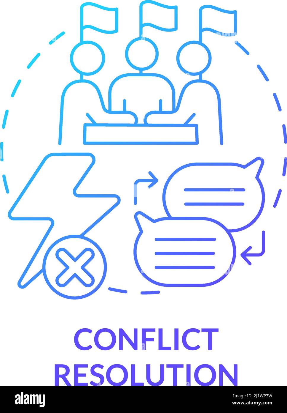 Conflict resolution blue gradient concept icon Stock Vector Image & Art ...