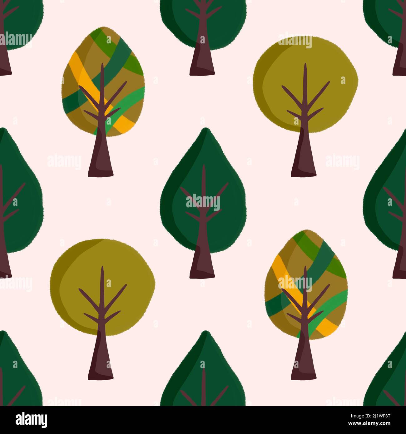 Floral seamless trees pattern for fabrics and textiles and packaging ...