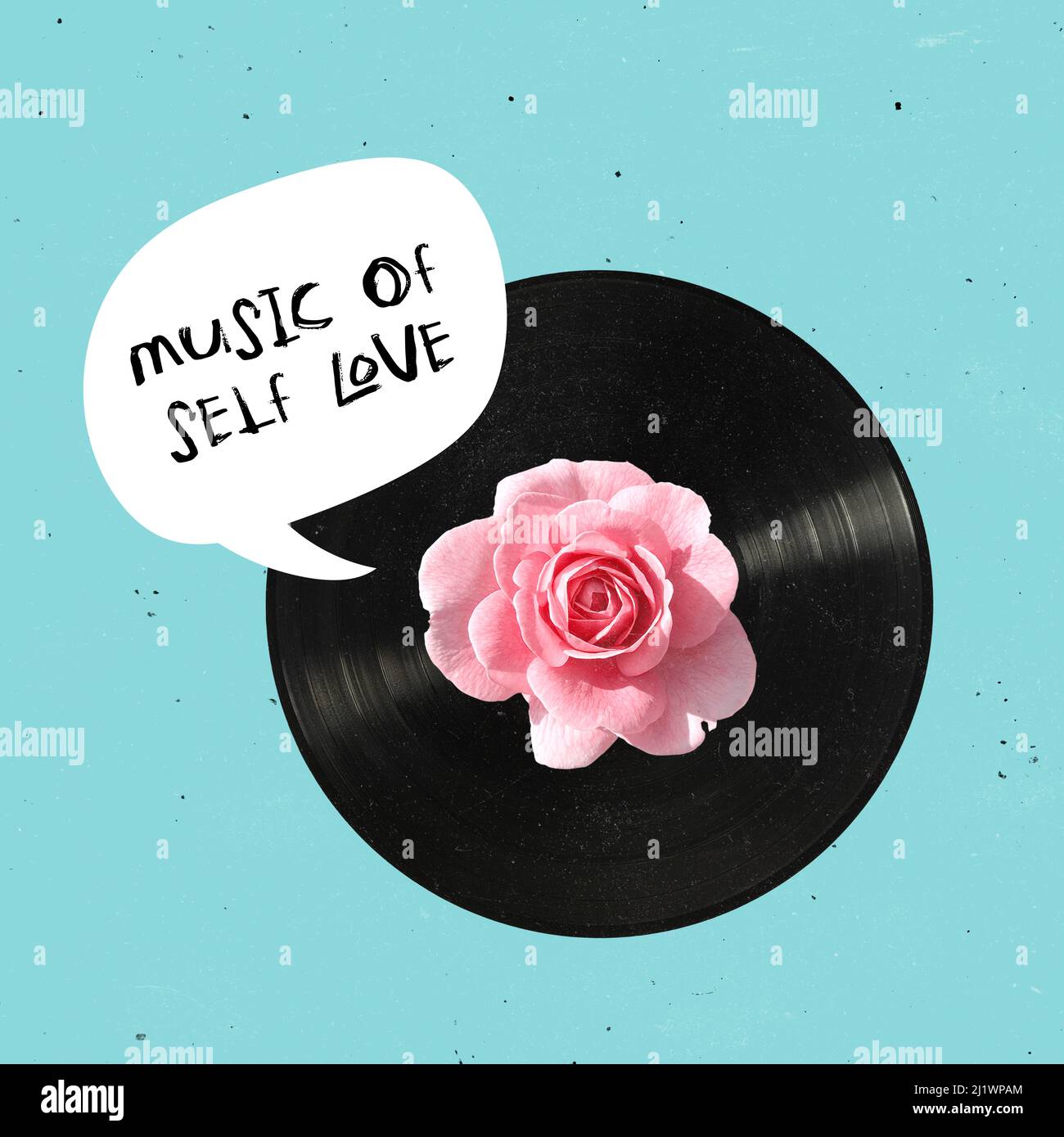 Conceptual image. Retro vinyl record playing music about self-love ...