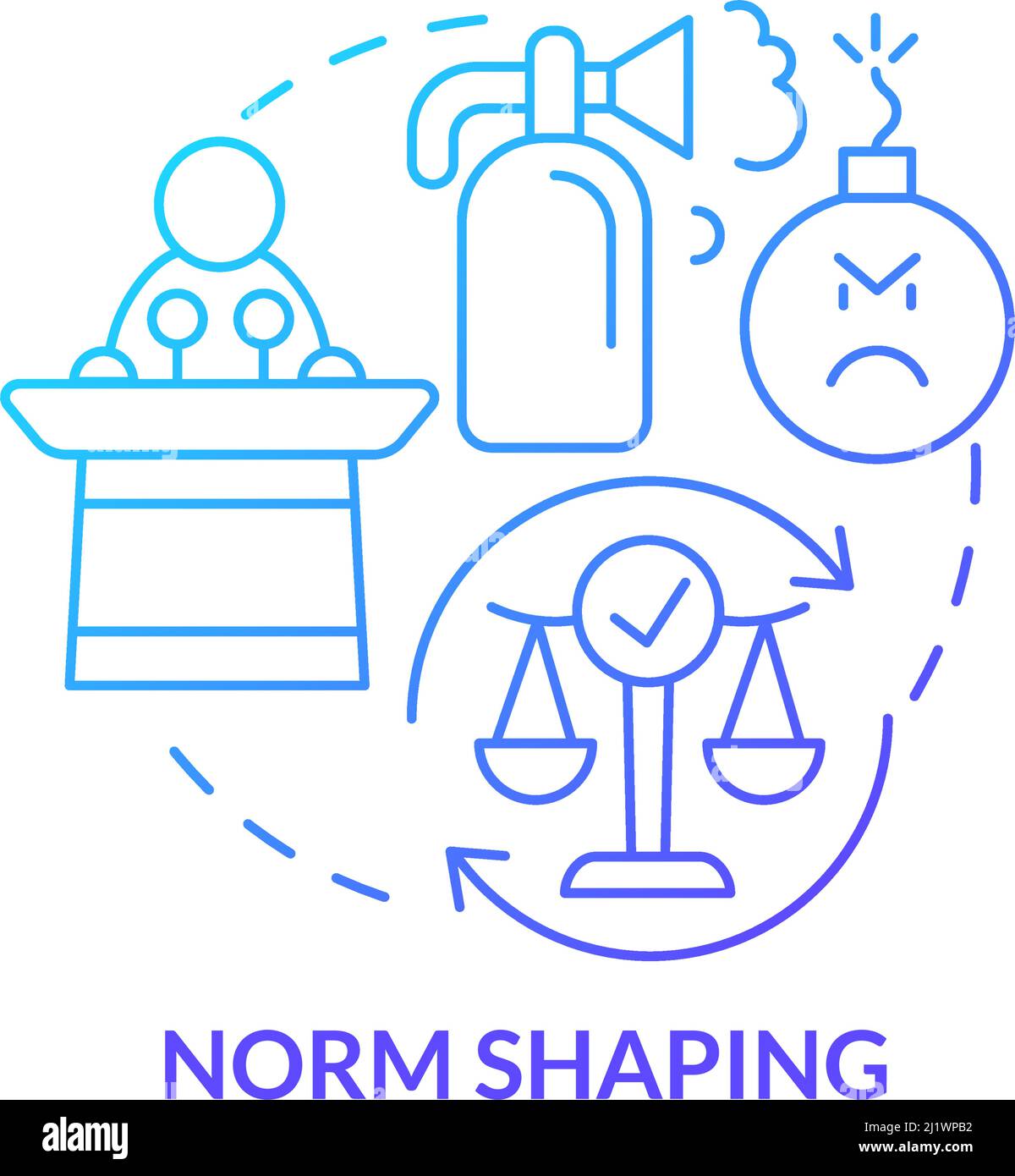 Norm shaping blue gradient concept icon Stock Vector Image & Art - Alamy