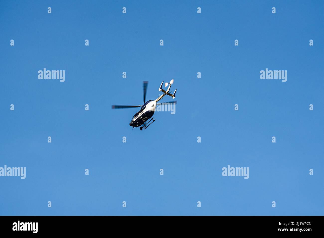 A police aviation aircraft in flight Stock Photo - Alamy
