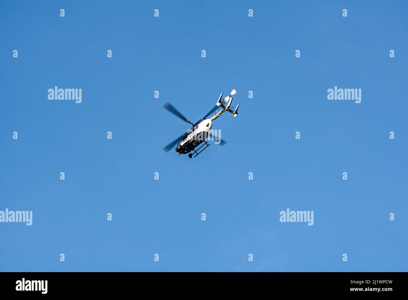 A police aviation aircraft in flight Stock Photo - Alamy