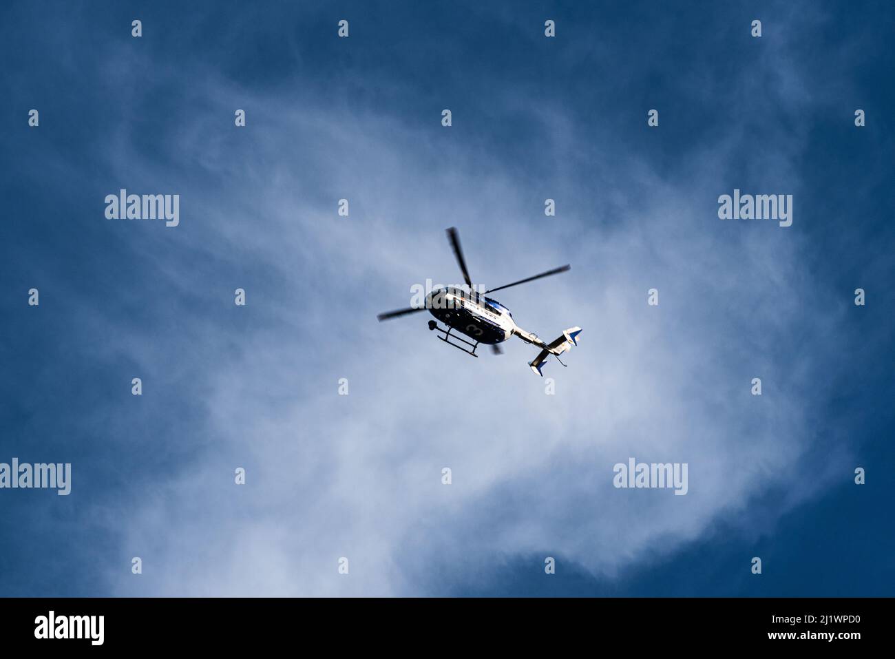 A police aviation aircraft in flight Stock Photo - Alamy