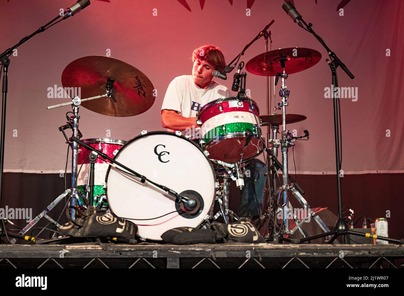 Manchester, UK. 26th March 2022. Josh Hardy, drummer Matt Boggis, and ...