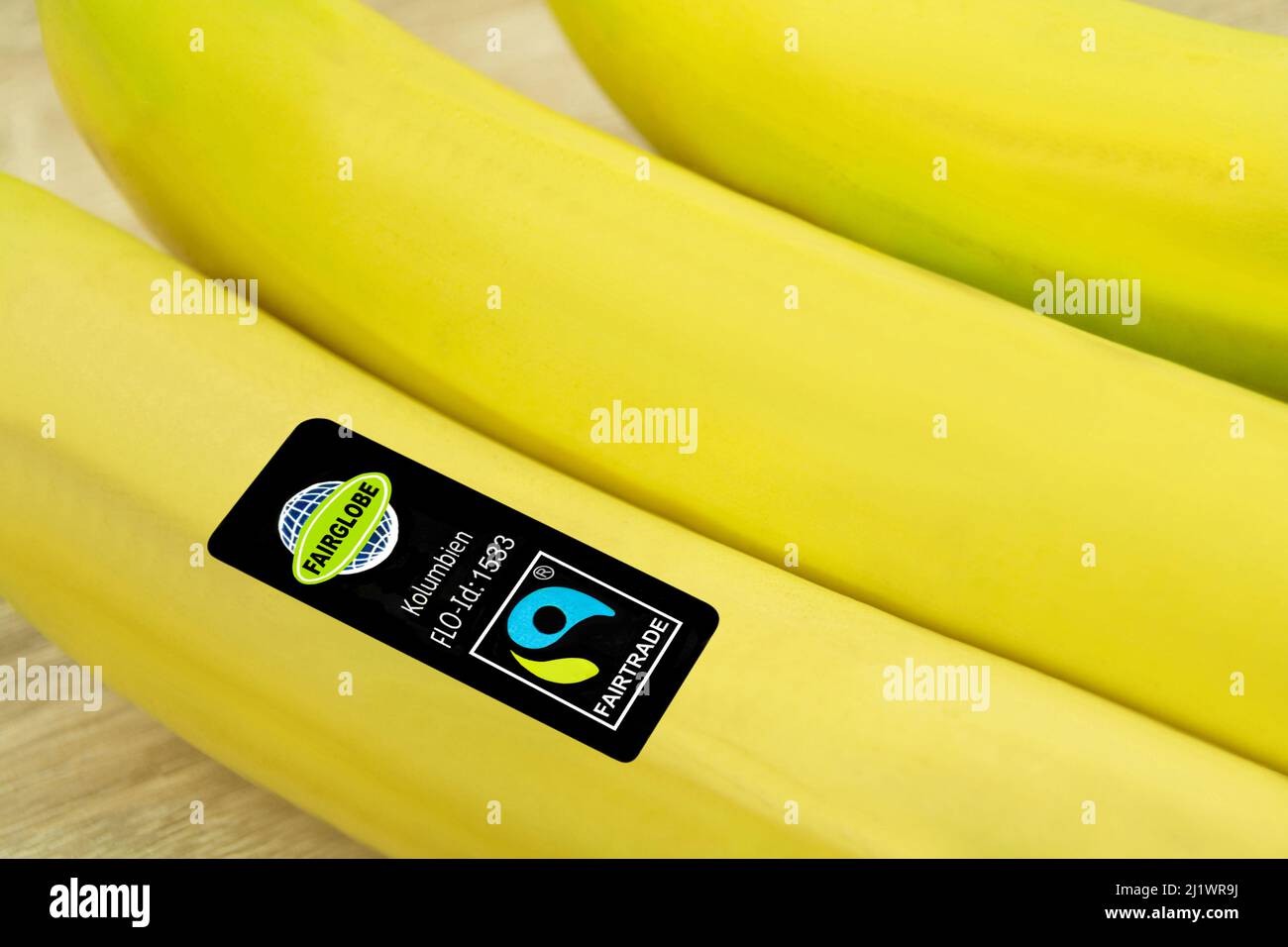 Hamburg, Germany - March 14 2022: Bananas from Colombia with Fair Trade ...