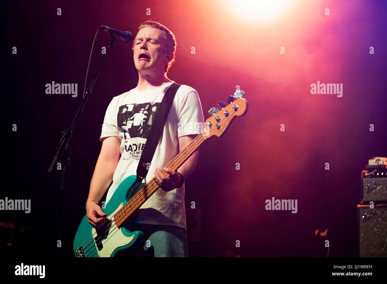 Manchester, UK. 26th March 2022. Josh Hardy, drummer Matt Boggis, and ...