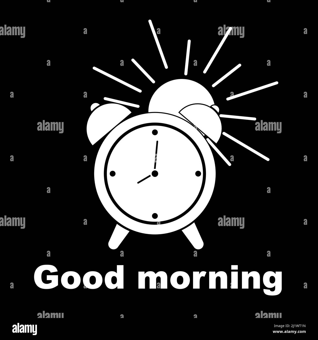 An alarm clock with the sun, a simple icon, a linear symbol, a good ...