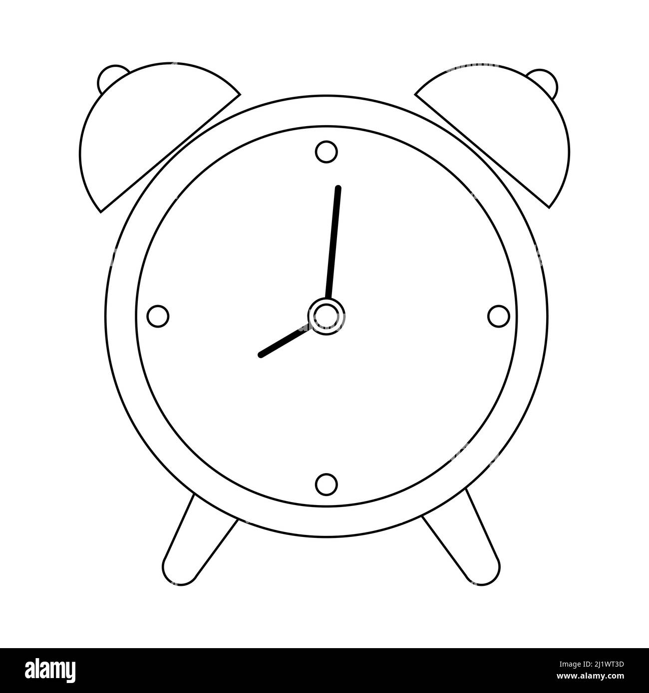 Alarm Clock Line icon, vector isolated on white background Stock Vector ...